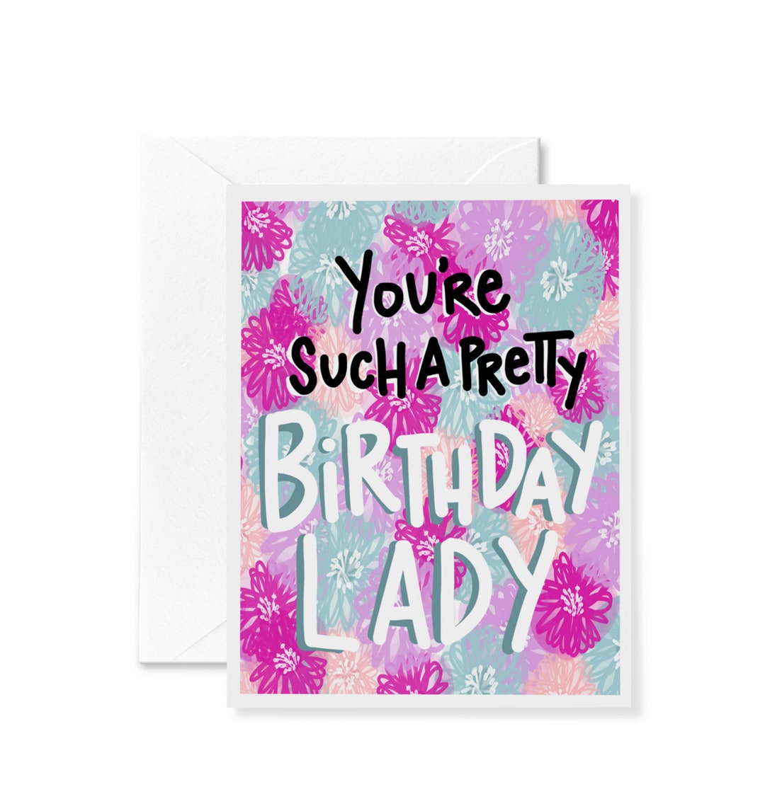 Birthday Card | Pretty Birthday Lady Card | Birthday Card for Girl ...