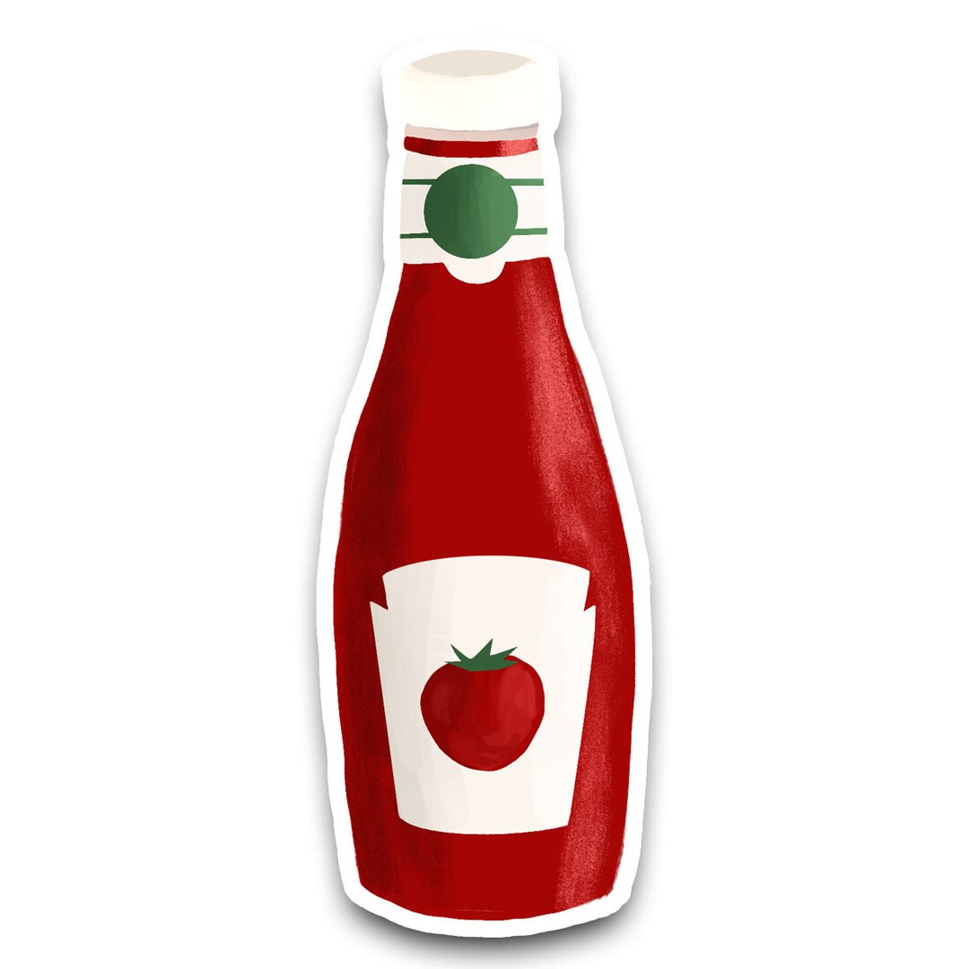 Ketchup Sticker, Ketchup Water Bottle Sticker, Bottle of Ketchup ...