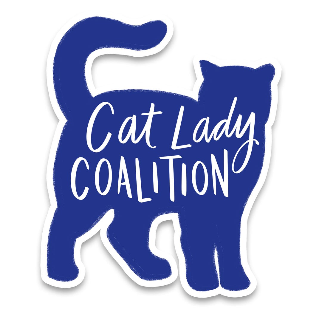 Kamala Harris Sticker, Kamala 2024, Madam President, Childless Cat Lady ...