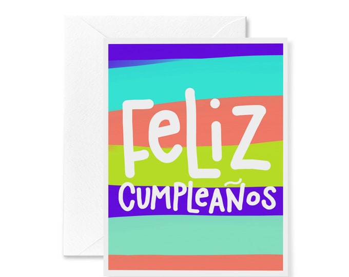 Spanish Birthday Greeting Card With 5 X 7 Inch Envelope 1 Card ...