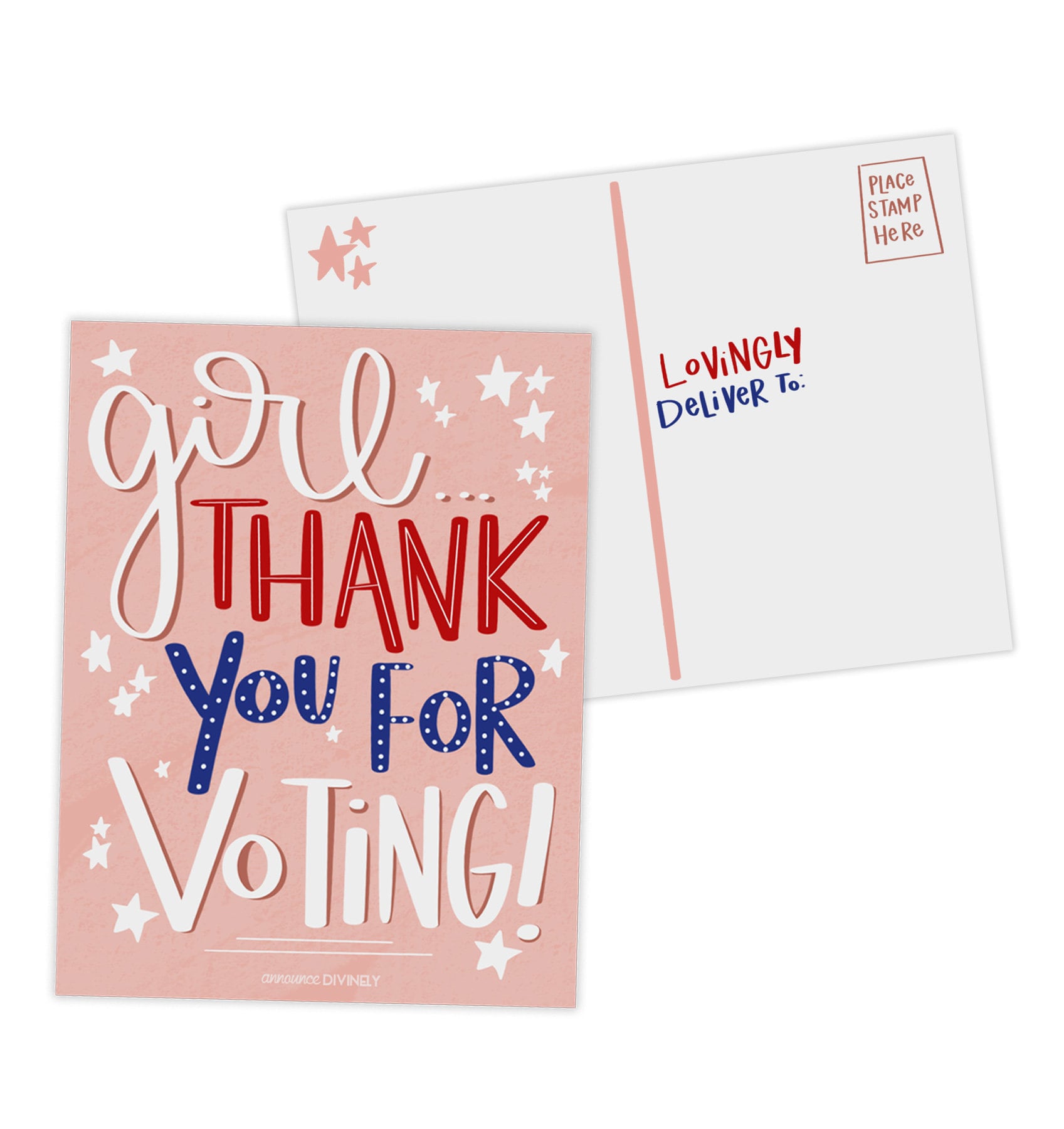 Postcards | Set of 8 | Girl Thank You for Voting | Election | Voting ...