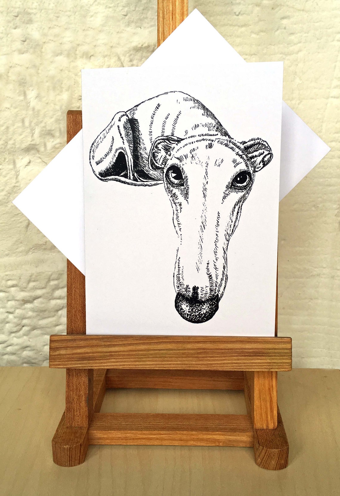 Funny Whippet Dog Greeting Card, Pen Sketch Art - Etsy