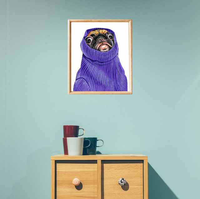 Dog Print Pug Print Pug Lover Gift | Etsy