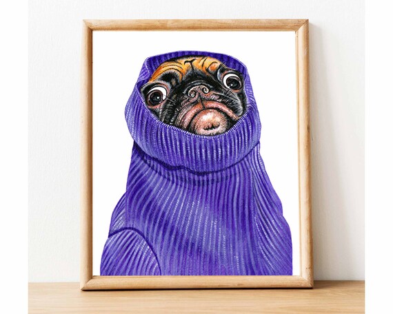 Dog Print Pug Print Pug Lover Gift - Etsy