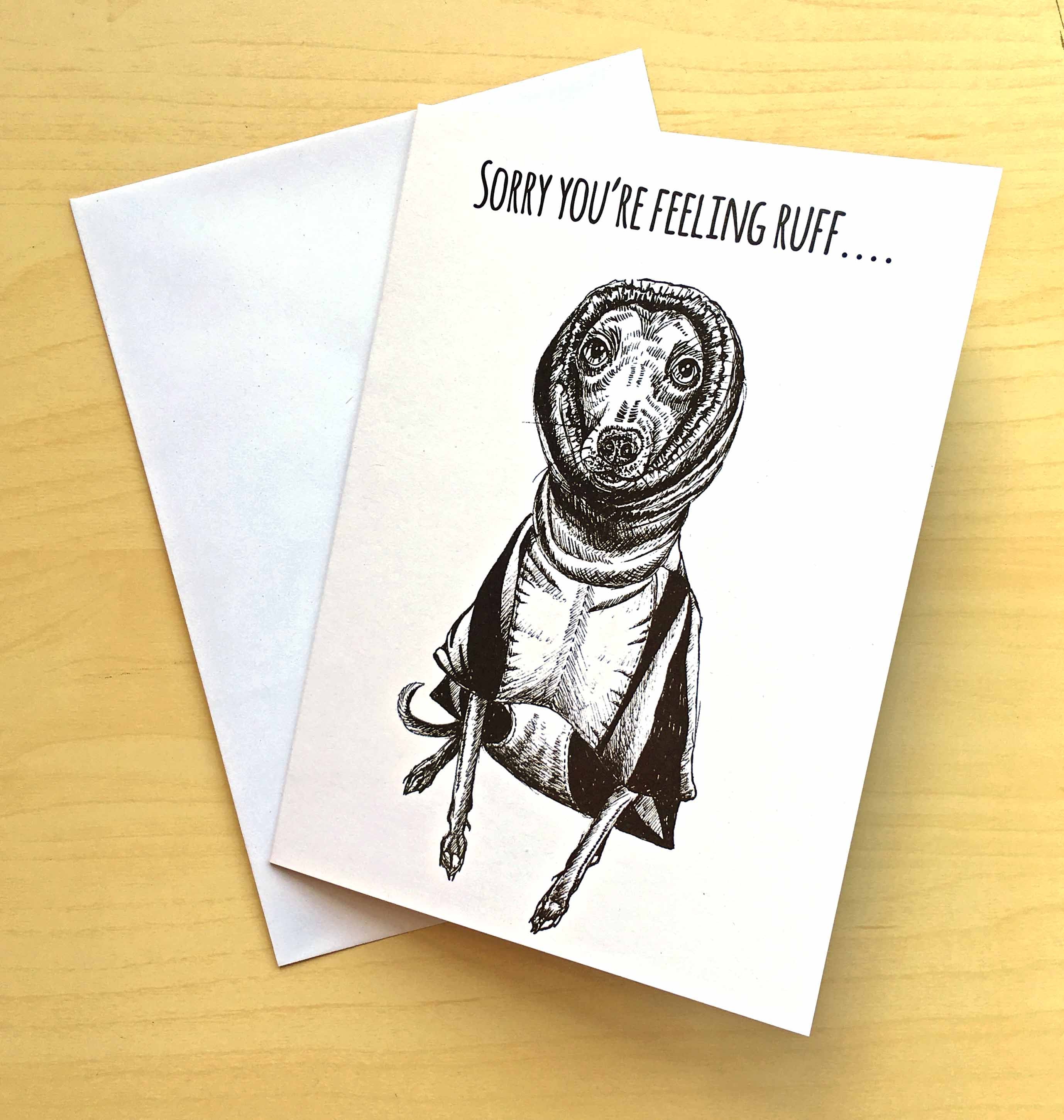Whippet Get Well Card, Dog Lover Gift - Etsy