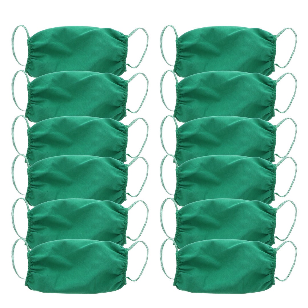 Green Face Mask Made in USA Cotton Solid Washable Masks Set of - Etsy
