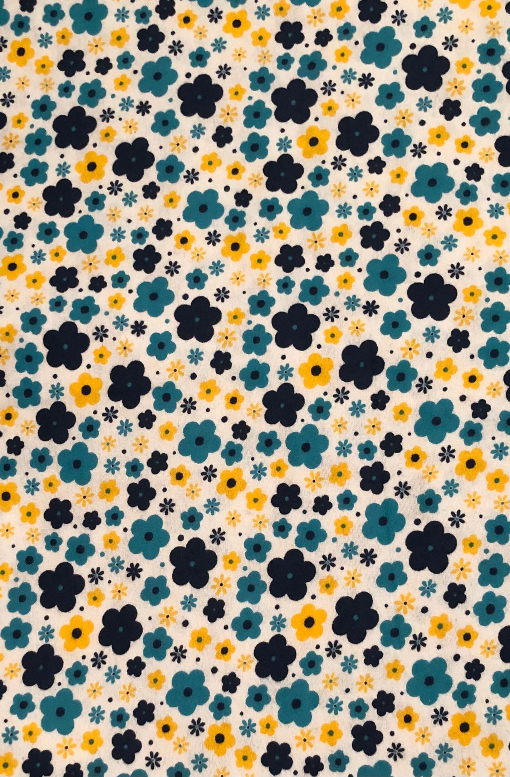 Flower Flannel Fabric by the Yard - Etsy