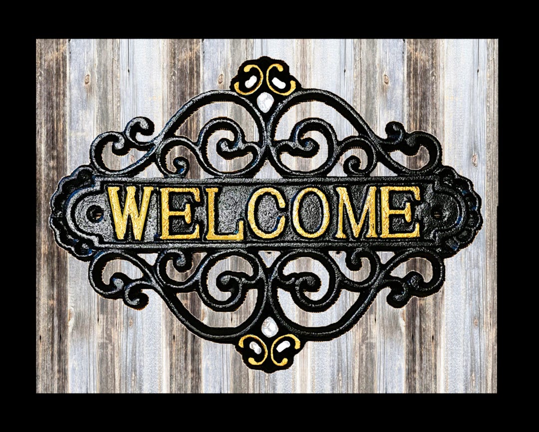 Welcome Sign, Iron Welcome Sign, Cast Iron, Welcome, Sign, 10.5" Wide ...