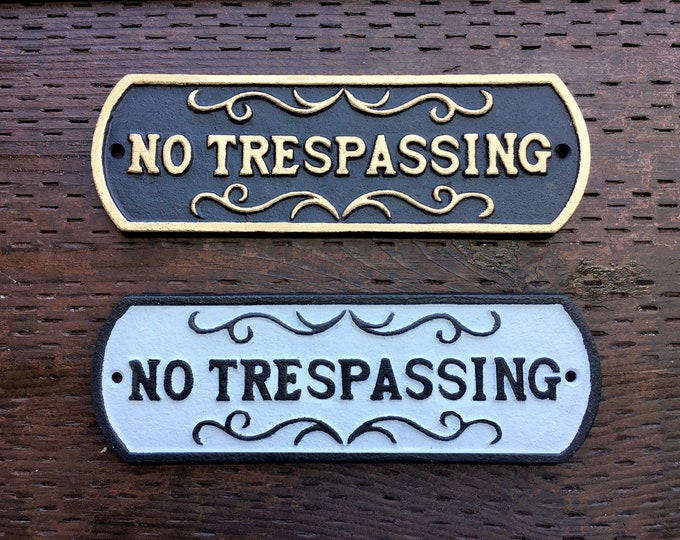 Metal No Trespassing Sign bare Metal - Etsy