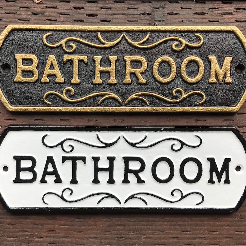 Cast Iron Sign Restroom - Etsy