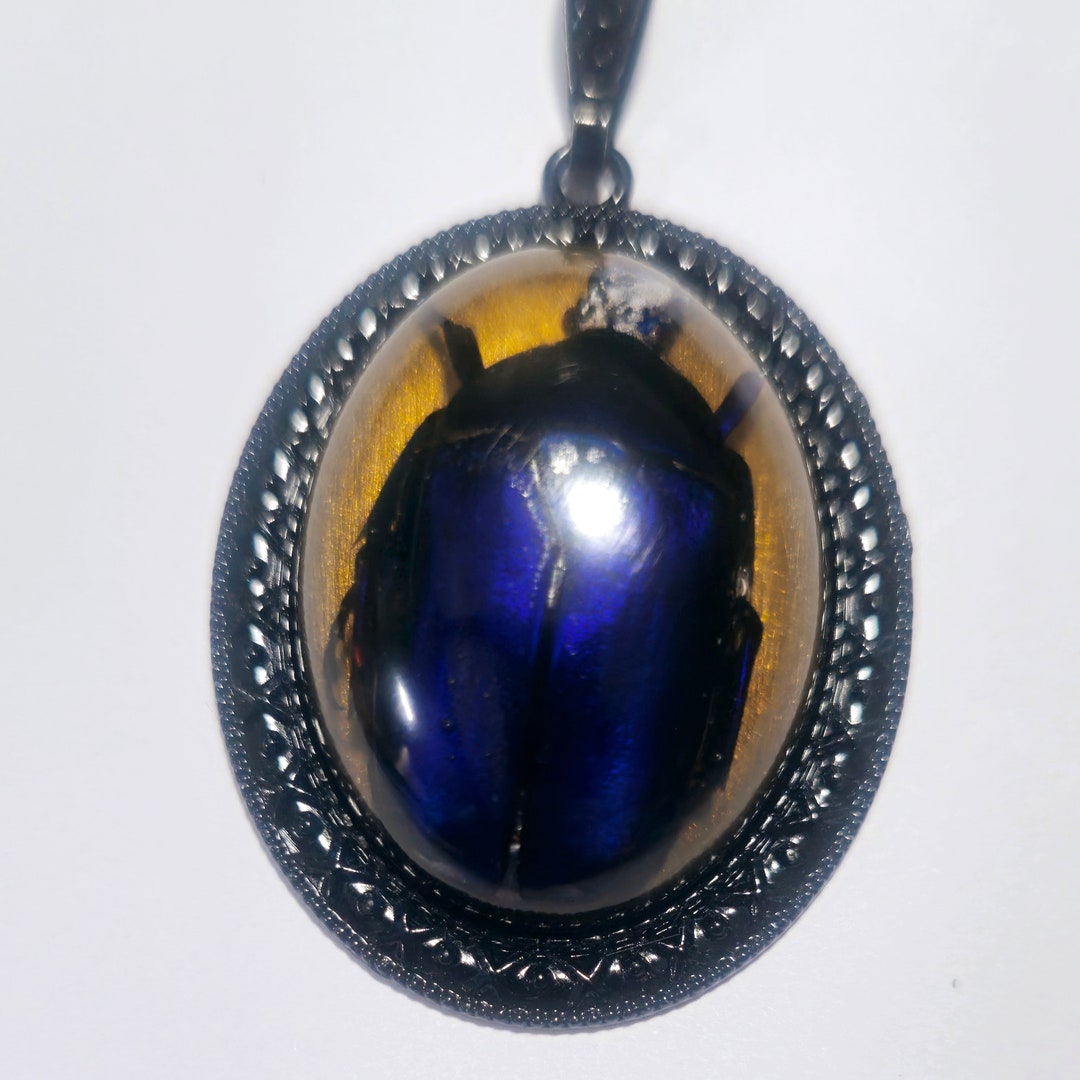 Beetle Jewelry, Blue Flower Beetle, Bug Jewelry, Beetle Pendant, Beetle ...