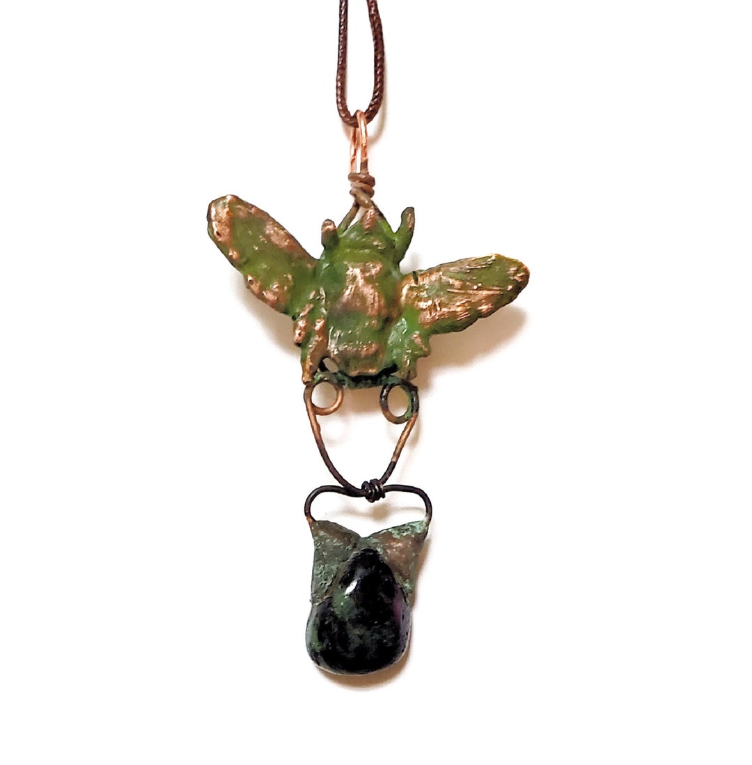 Electroformed Carpenter Bee Bug Jewelry, Bee Necklace, Insect Pendant ...