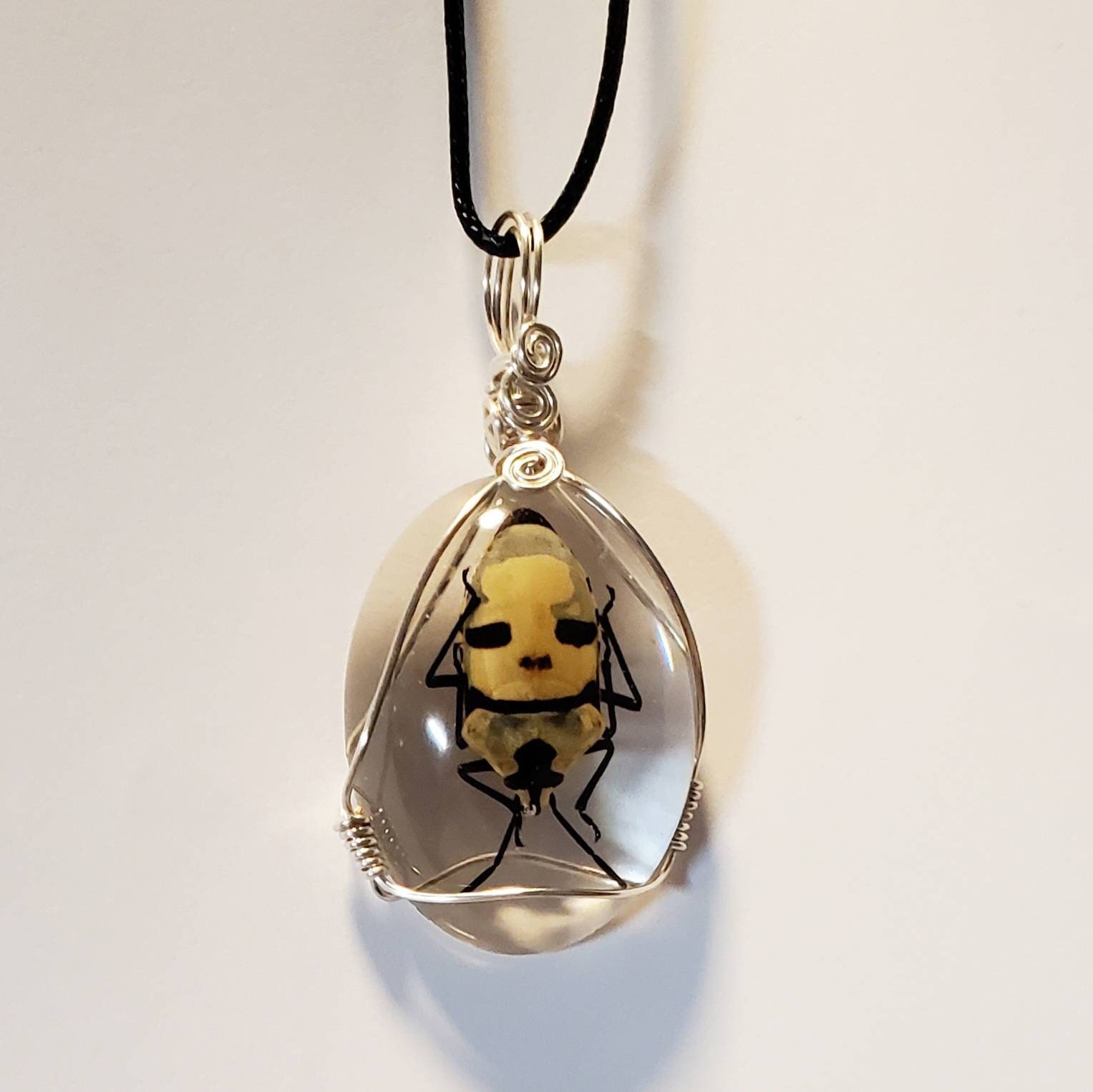 Skull Beetle, Beetle Necklace, Beetle Jewelry, Bug Pendant, Skull ...