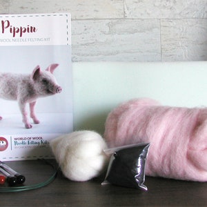 Needle Felting Kit - Pippin the Pig From World of Wool - Needle Felted ...