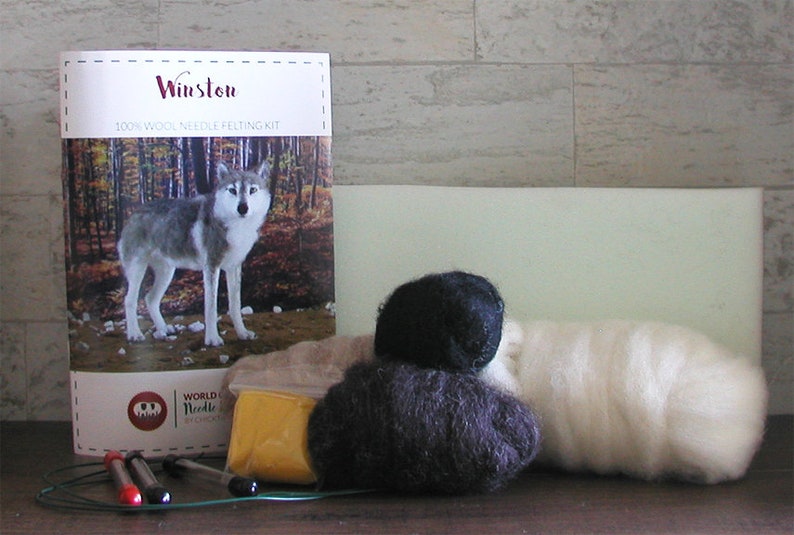 Needle Felting Kit Winston the Wolf From World of Wool | Etsy
