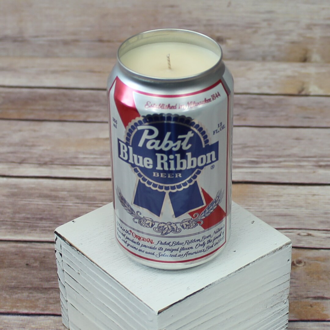 Soy Candle - A Single PBR Pabst Blue Ribbon Beer Can Soy Candle With ...