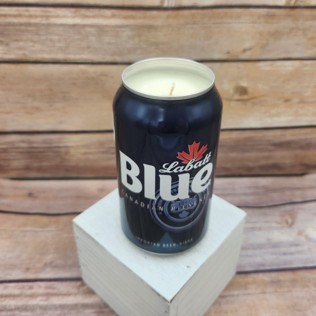 Soy Candle - Labatt Blue Beer Can Soy Candle With Custom Scent or ...