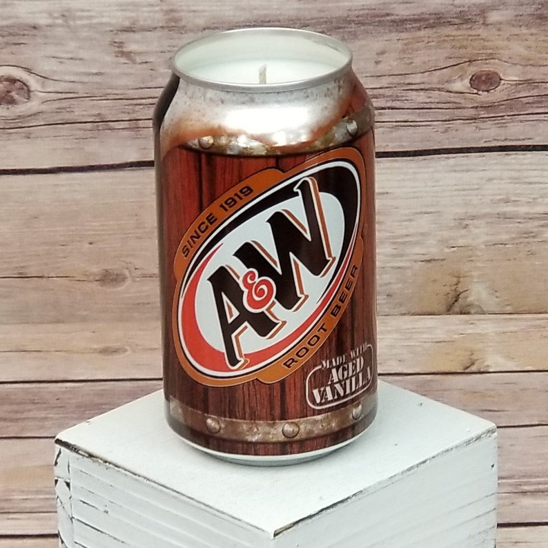 Soy Candle - A & W Root Beer Can Soy Candle With Root Beer Scent - Soda ...