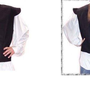 Medieval Style Wool Doublet - Lace up - Renaissance Doublet - Black ...