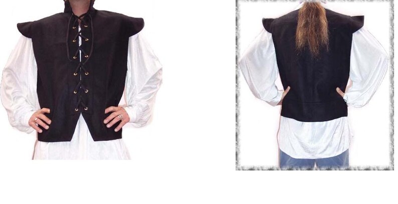 Medieval Style Wool Doublet - Lace up - Renaissance Doublet - Black ...
