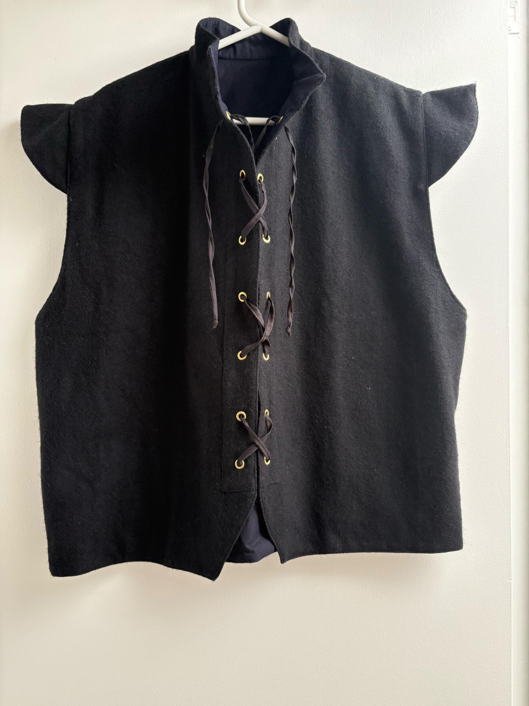 Medieval Style Wool Doublet - Lace up - Renaissance Doublet - Black ...