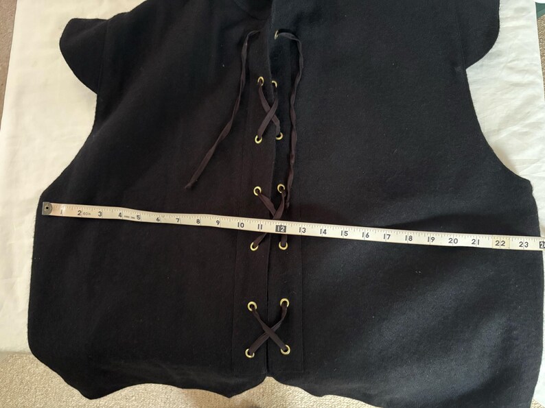 Medieval Style Wool Doublet - Lace up - Renaissance Doublet - Black ...