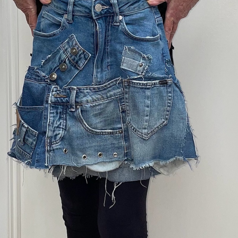 Recycled Denim Skirt - Etsy