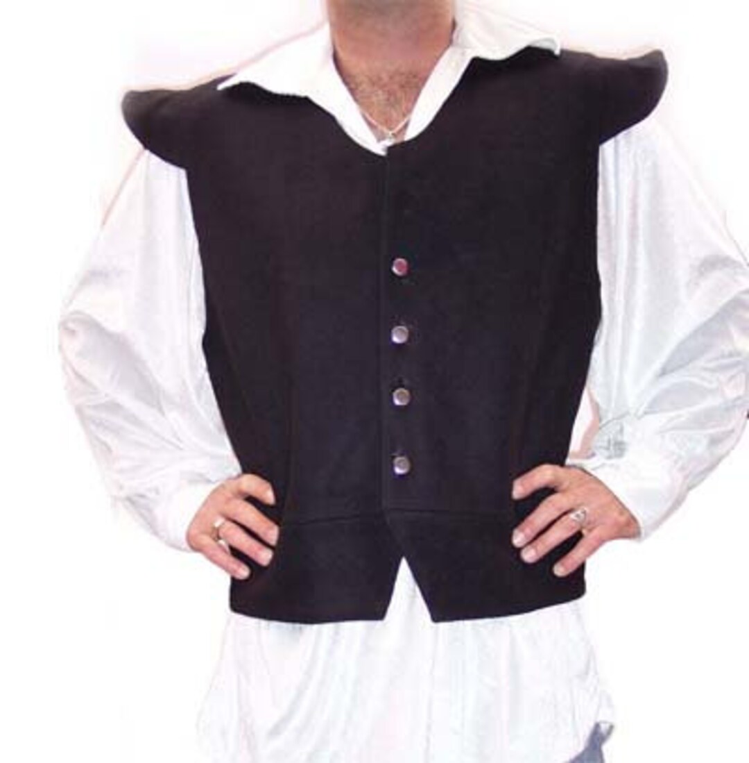 Medieval Style Wool Doublet - Silver Buttons - Renaissance Doublet ...