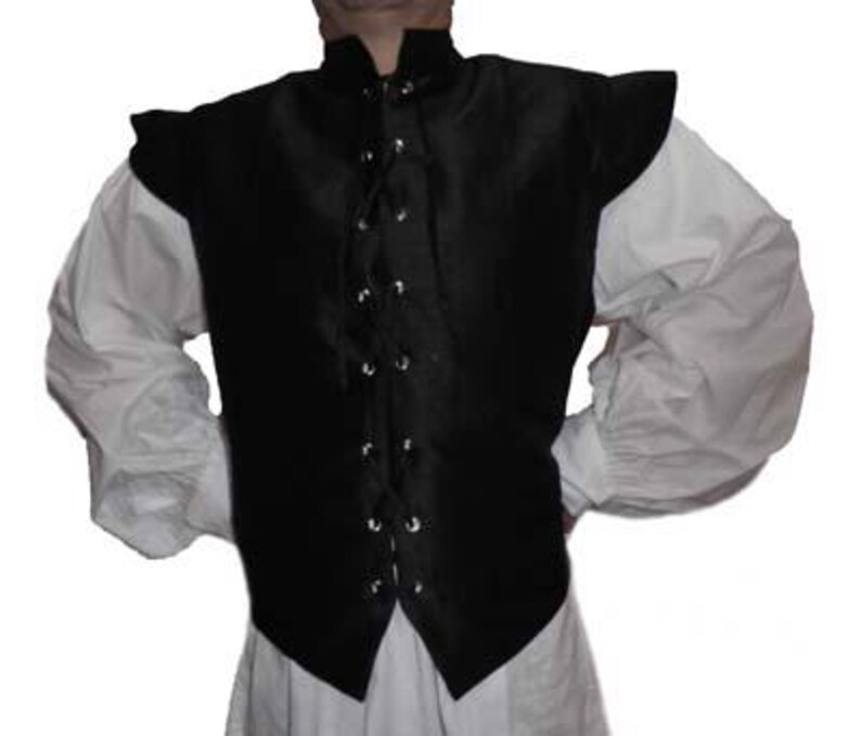 Medieval Style Wool Doublet - Lace up - Renaissance Doublet - Black ...