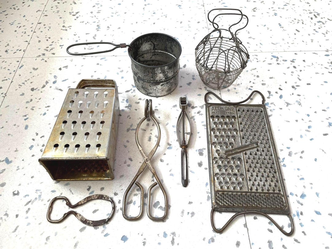 1930s Vintage Antique Farmhouse Metal Kitchen Utensils Gadgets Tools ...