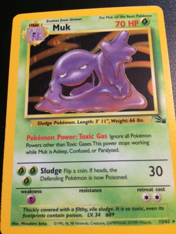1995 Original Hologram Muk Mint card mint condition Pokémon | Etsy