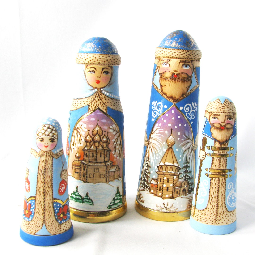 Vintage Ukrainian Nesting Matryoshka Stacking Dolls Kiev Signed Set 2 ...