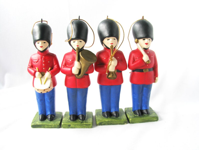 Vintage Clay Toy Soldier Hanging Ornaments Set of 4 - Etsy