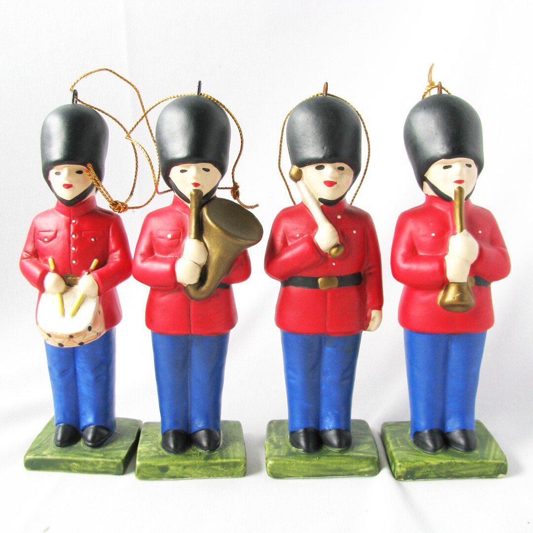Vintage Clay Toy Soldier Hanging Ornaments Set of 4 - Etsy