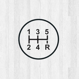 5 Speed Gear Shift Decal 5 Speed Diagram Manual Shift Car | Etsy