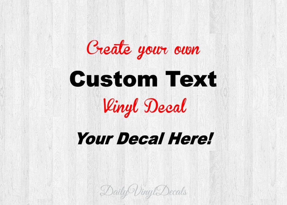 Custom Text Decal Custom Sticker Custom Decal Custom Text | Etsy