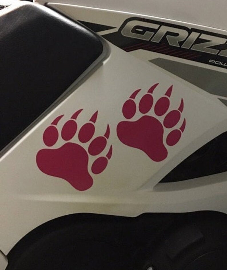 Bear Paw Print Decals Set of 2 Choose size & color Bear | Etsy