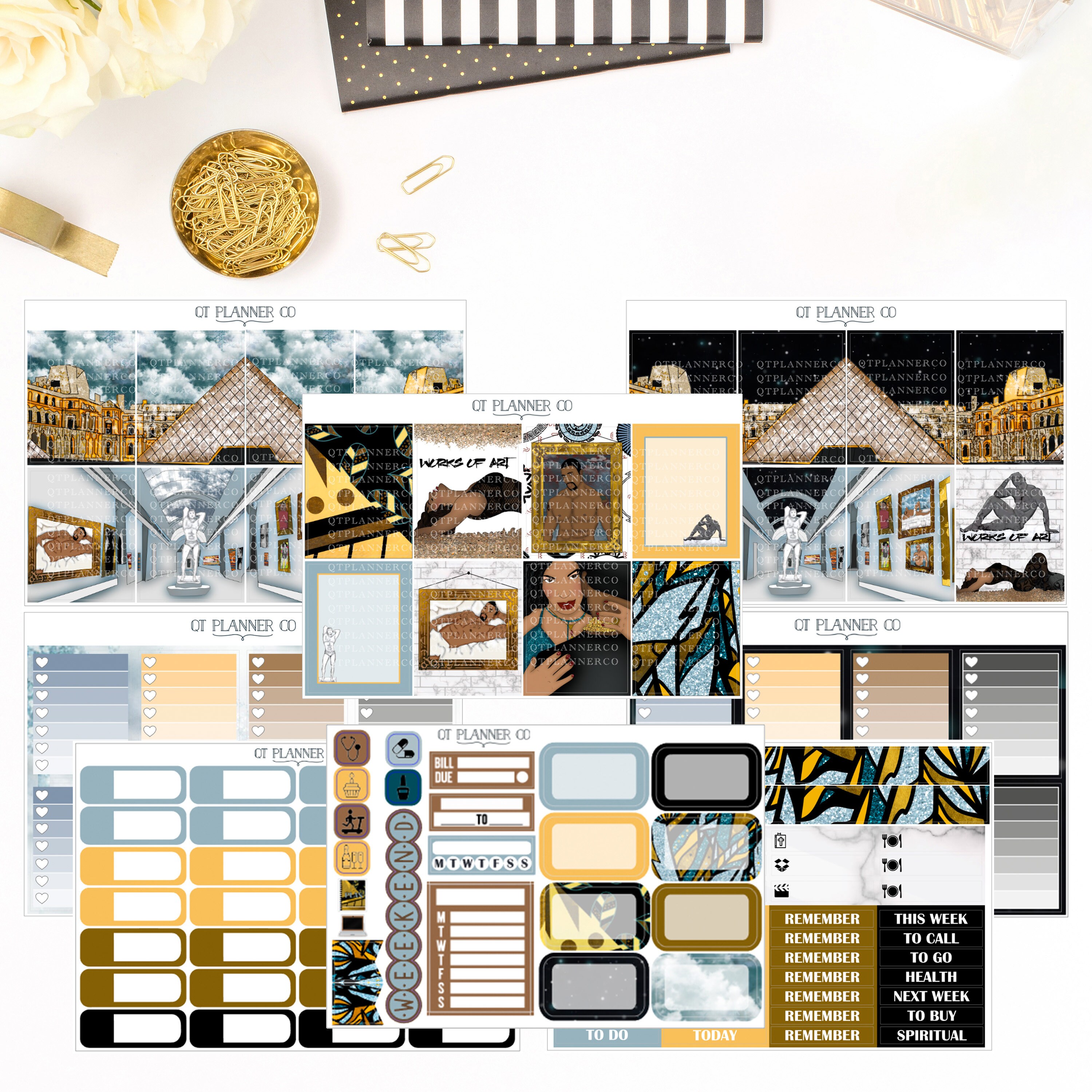 Works of Art Planner Stickers Collection for Use With Erin - Etsy