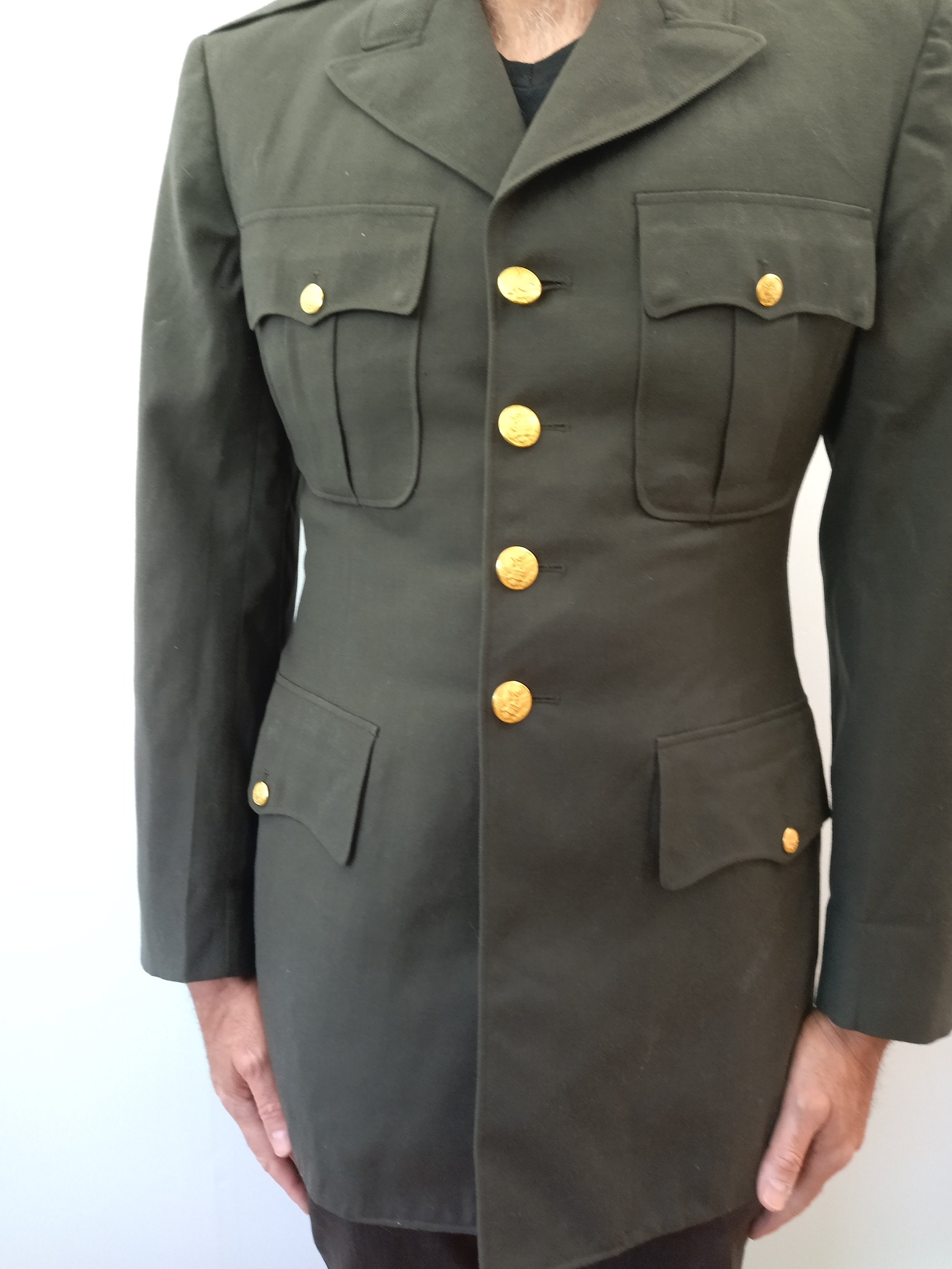 Vtg 60s Vietnam US Army Green Uniform Officer Jacket Coat Blazer ...