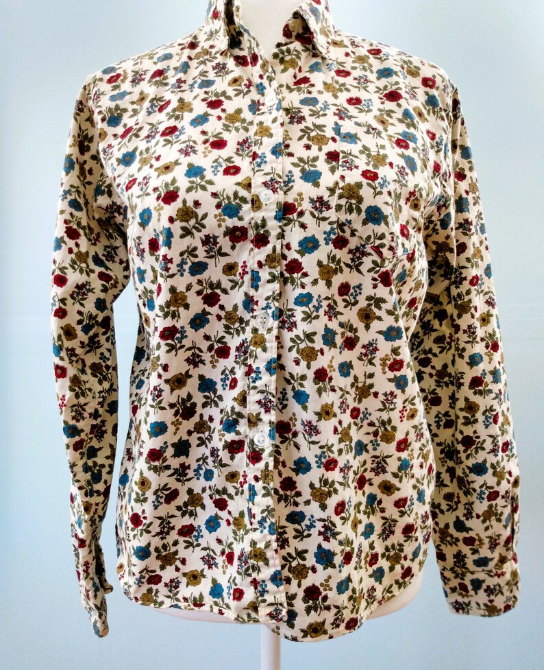 Vtg 50s Floral Blouse Cotton Duck Lerner Shops Rare Collectible Cosplay ...