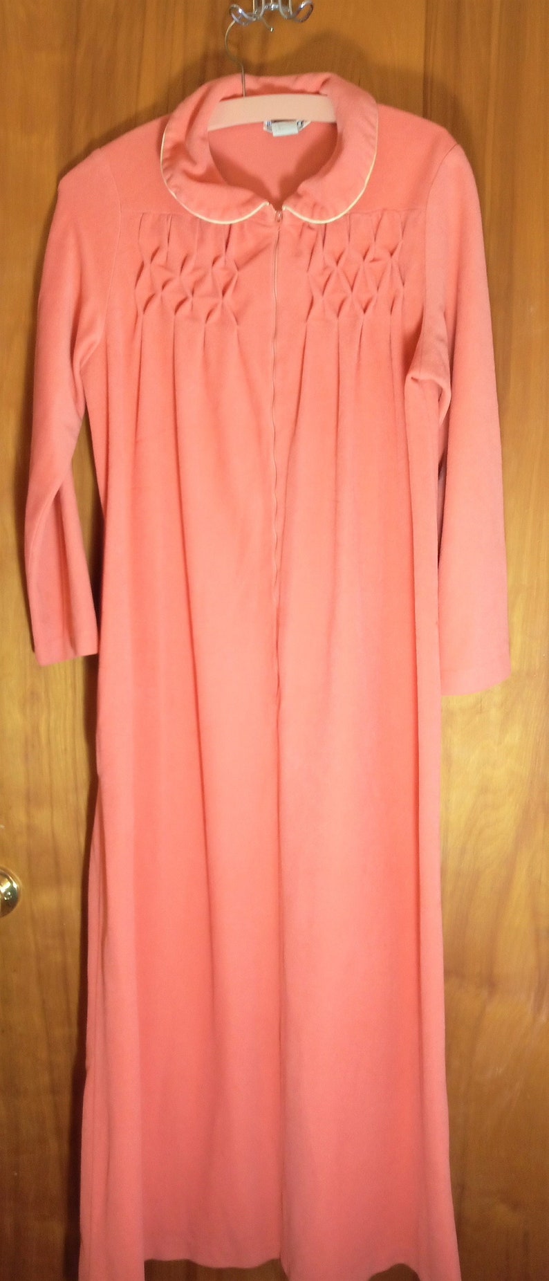 Vtg 60s Robe MCM Peach Dreamsicle Long Mod Bathrobe Lounge Sleepwear ...