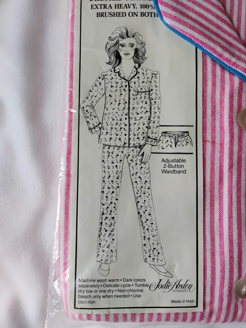 Vtg 70s New Women's Flannel Pajama Set 100% Cotton EXTRA HEAVY Brushed ...