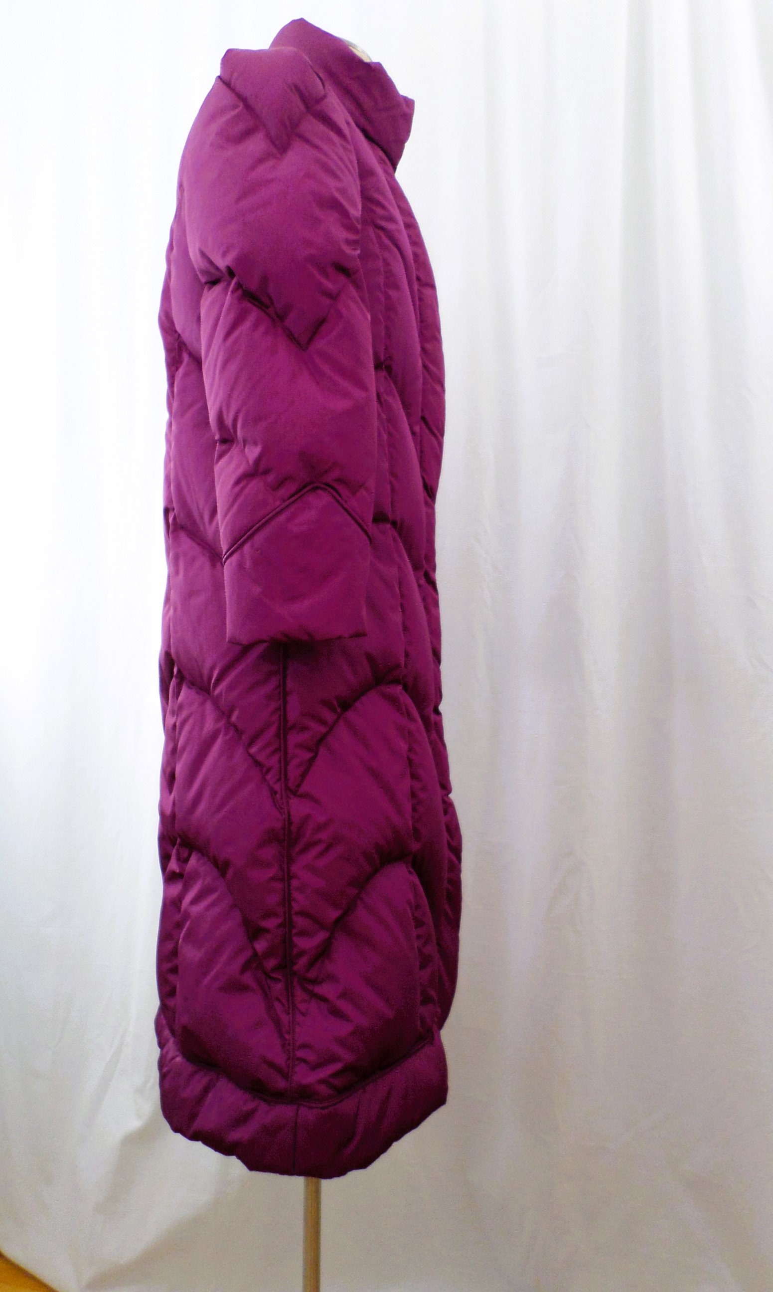 Vtg 80s Coat Mulberry Street Puffer Coat Purple Berry Women's Sz 9/10 ...