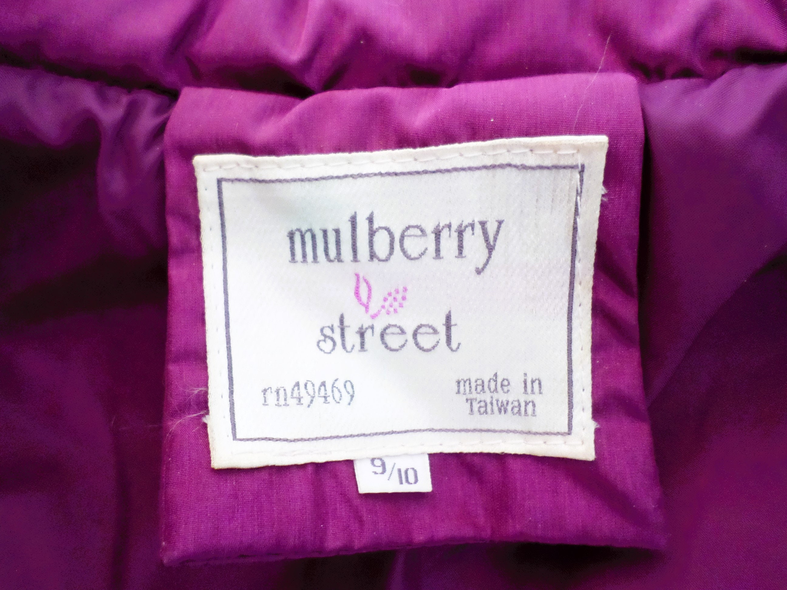 Vtg 80s Coat Mulberry Street Puffer Coat Purple Berry Women's Sz 9/10 ...