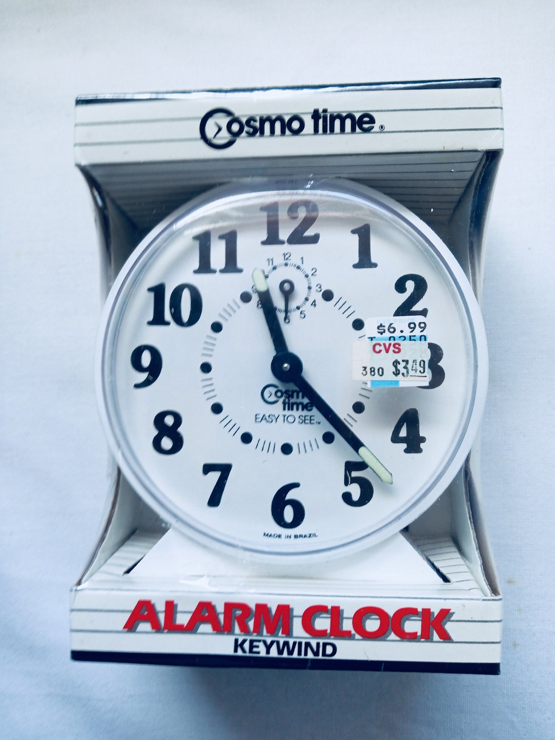 Wind up Alarm Clock Cosmo Time Key Wind Desktop Bedside Clock Model KW ...