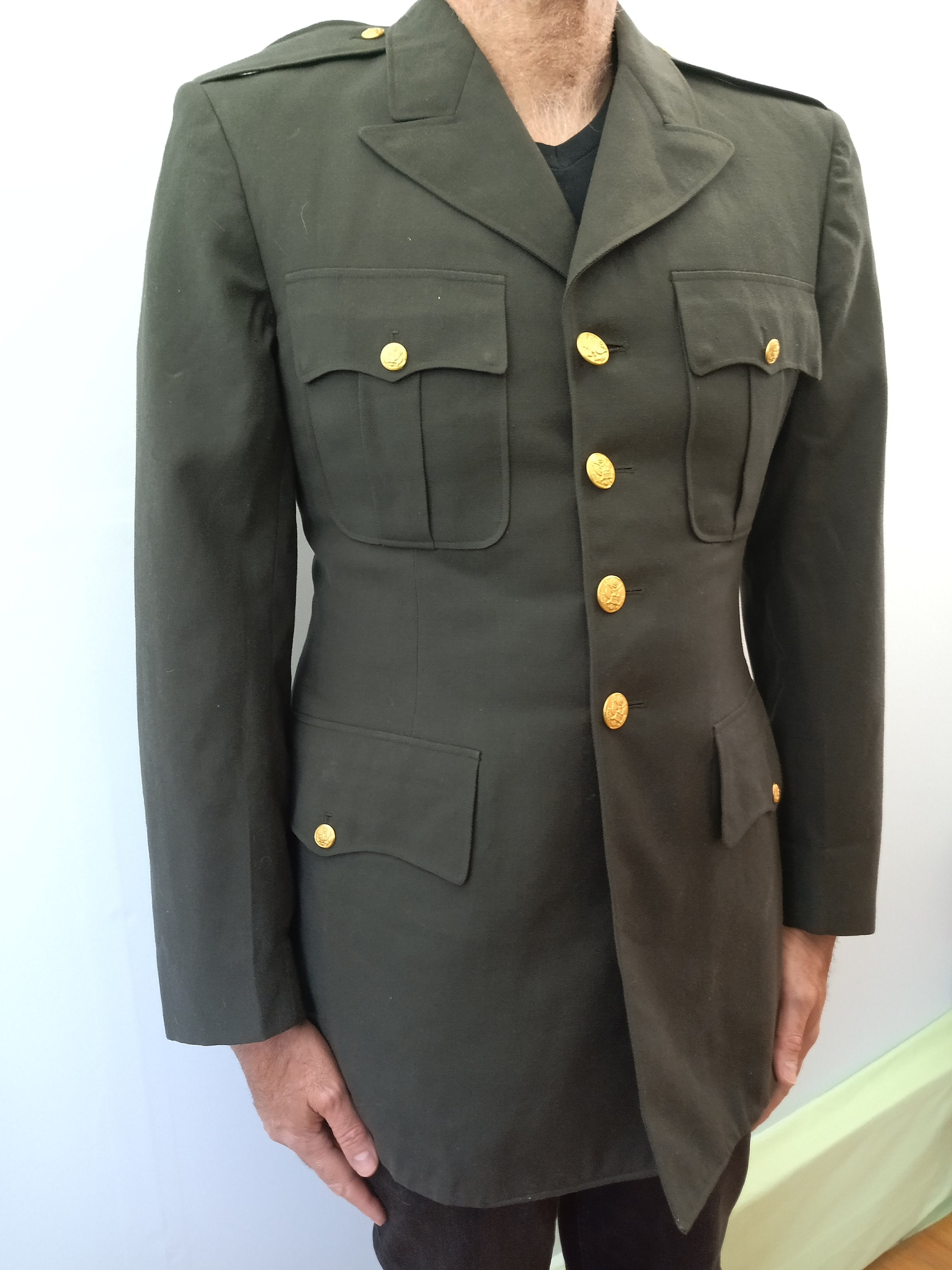 Vtg 60s Vietnam US Army Green Uniform Officer Jacket Coat Blazer ...