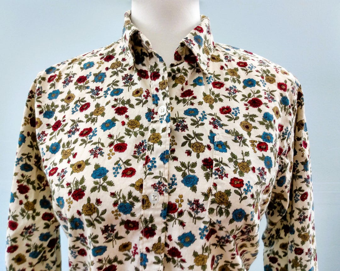Vtg 50s Floral Blouse Cotton Duck Lerner Shops Rare Collectible Cosplay ...