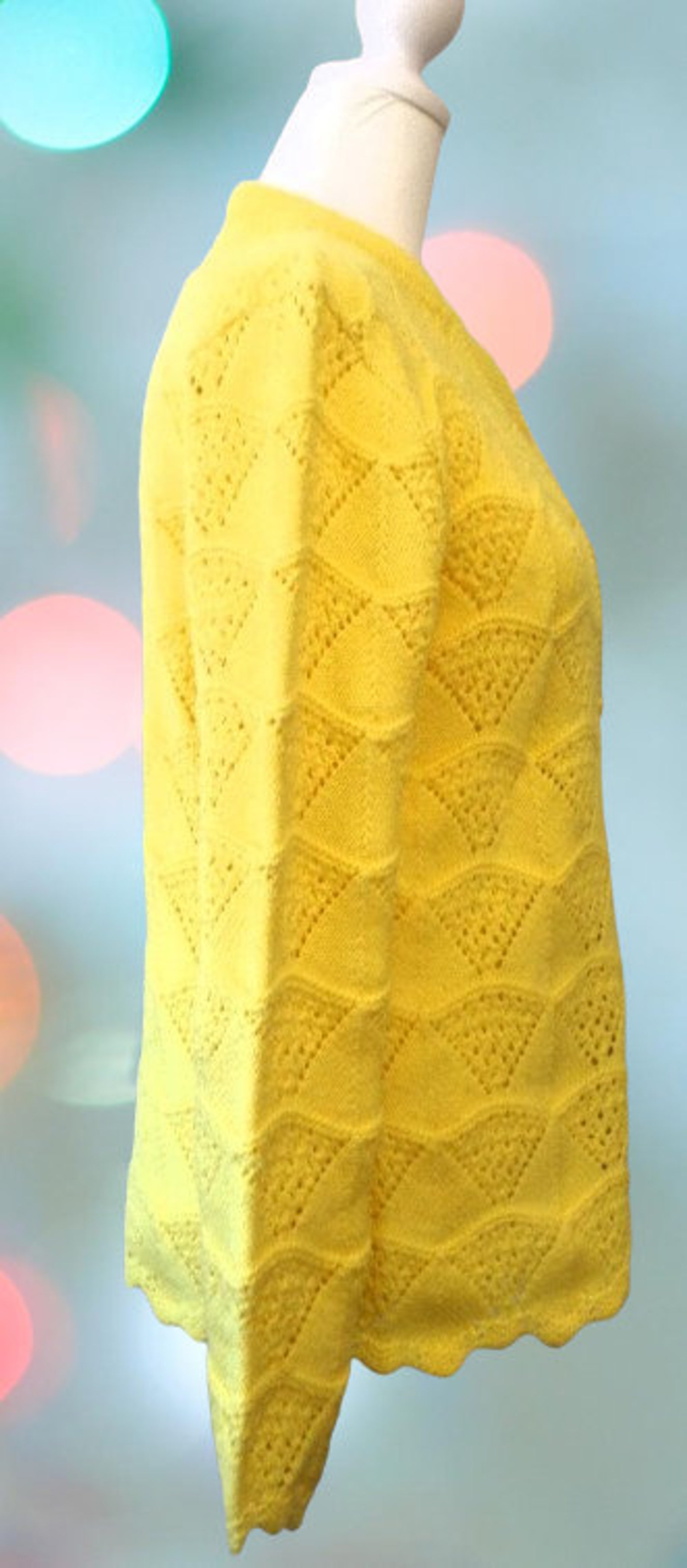 Vintage 60s Wintuk Sweater Yellow One Owner Cardigan Very Good ...