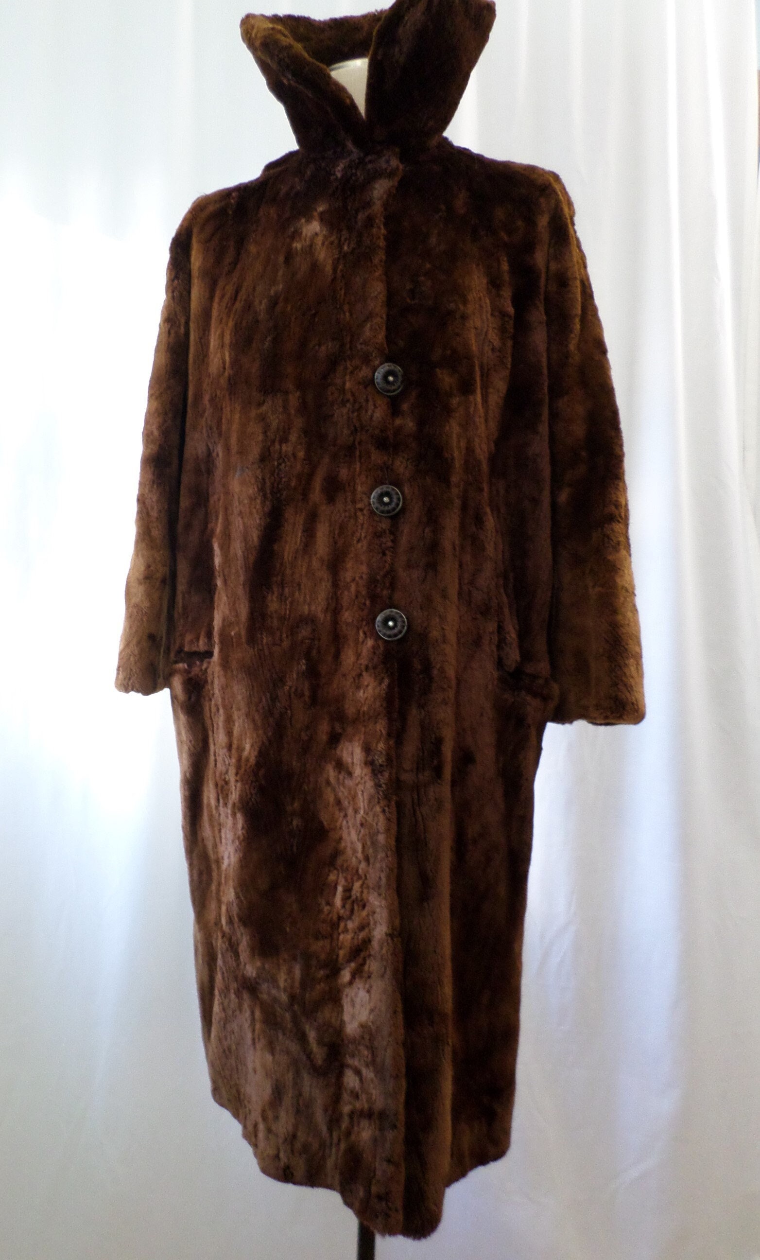 Vintage 1920s Fur Coat Brown Long Flapper Great Gatsby Era Rare Family ...