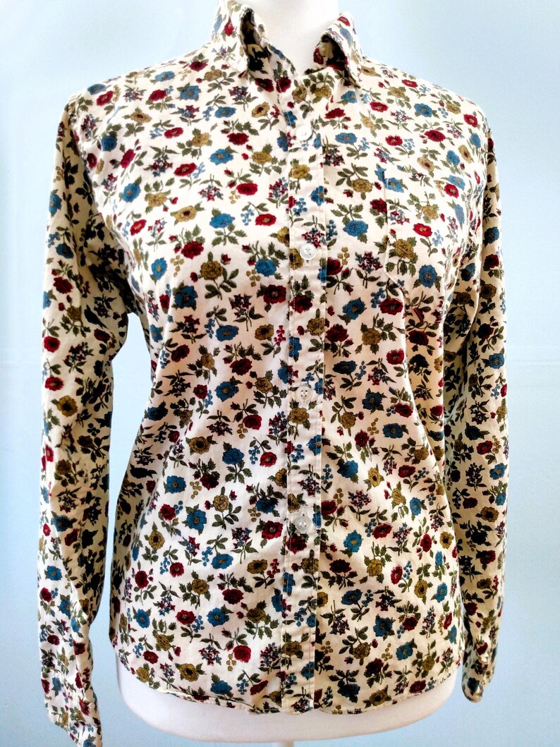 Vtg 50s Floral Blouse Cotton Duck Lerner Shops Rare Collectible Cosplay ...